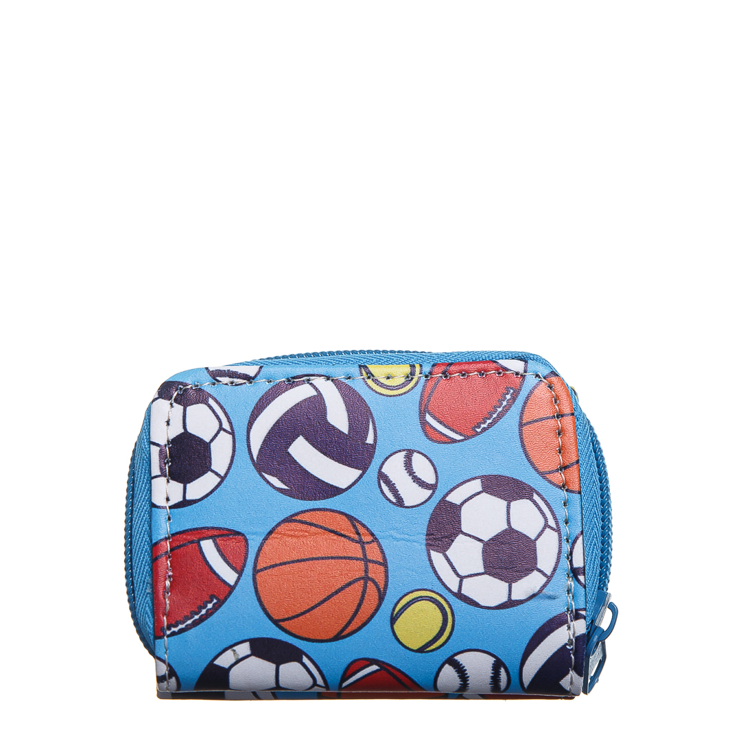 Portofel copii albastru cu minge de fotbal din piele ecologica Rita ...